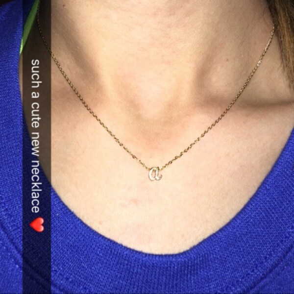 Tiny Gold Cursive Initial Necklace, Tiny Letter Necklace, Dainty ...