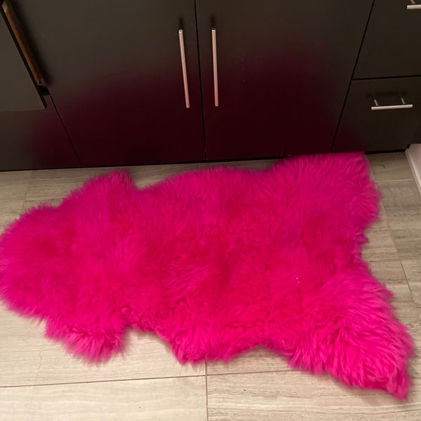 Genuine Natural Amarant Pink Sheepskin Rug Sheepskin Throw Scandinavian ...