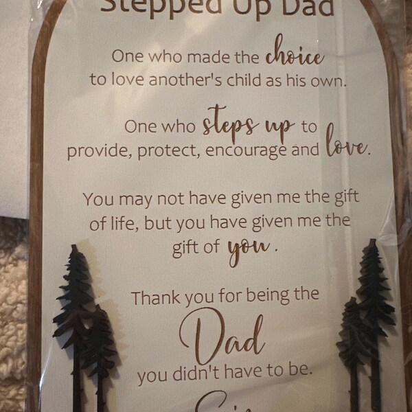 Stepped up Dad Sign, Personalized Father's Day Gift, Bonus Dad Sign ...