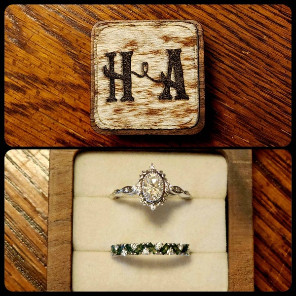 Western Branded Ring Box, Cowhide Ring Box, Western Cowboy Wedding ...