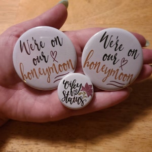 Just Married Newlywed Pins for Honeymoon Buttons Set of 2 | Etsy