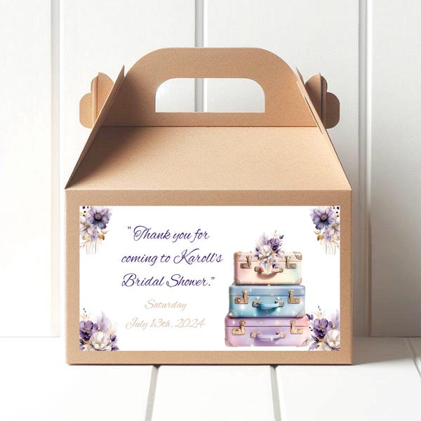 Kraft Gable Box Label Sticker Mockup Logo Mockup Shower Treat Box ...