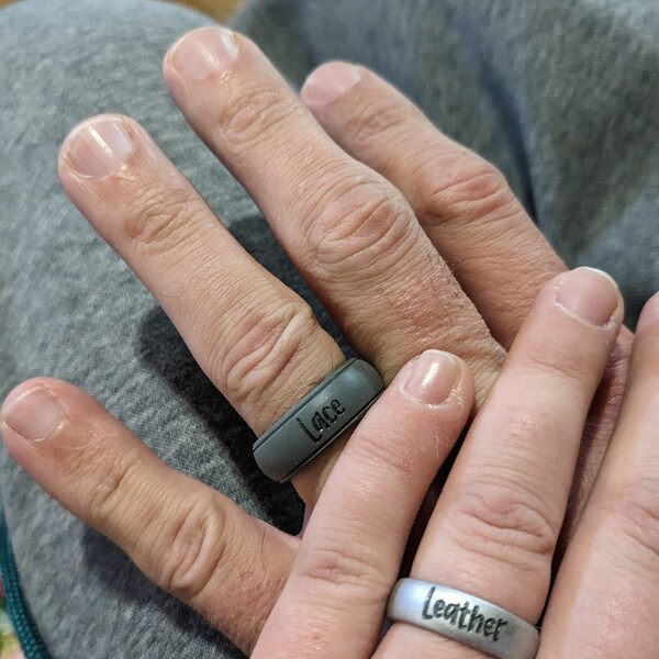 Personalized Engraved Silicone Ring 8MM - Wedding Band for Men and ...