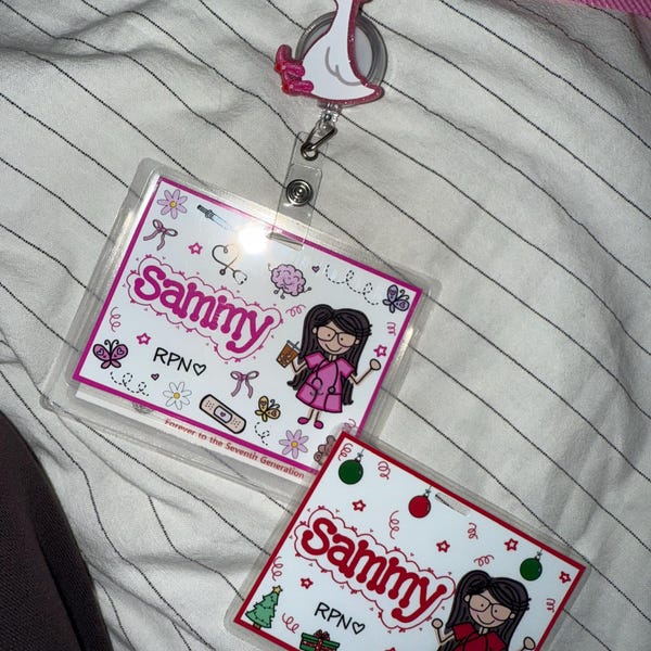 Personalized HORIZONTAL Badge Buddy: Healthcare Name Tag Badge Back 4”W ...