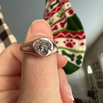 Pet Photo Signet Ring by Caitlyn Minimalist Custom Engraved Jewelry ...