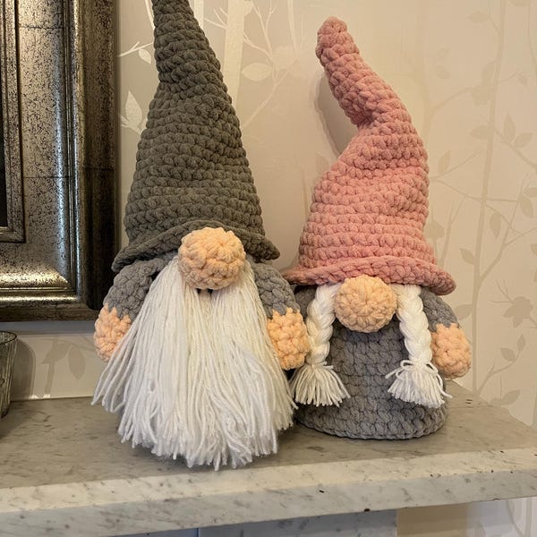 PATTERN: Plush Gnome Pattern Amigurumi Chunky Gnome Pattern Crocheted ...
