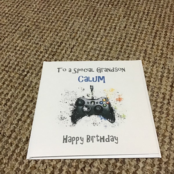 Personalised Game Controller Birthday Card- Boys- Any Relation or Age ...