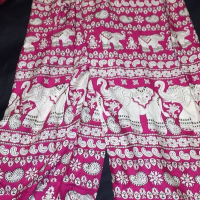 Feather Print Pink Harem Pants in Peacock Print for Valentine - Etsy