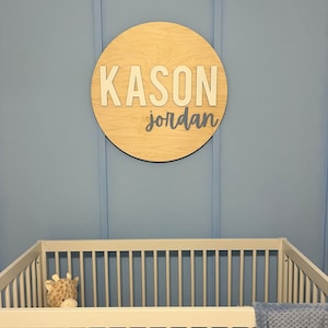 Customized Baby Name Sign, 12-36 Inch, Baby Shower, Round Plaque ...