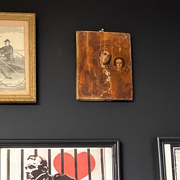 Antique Orthodox Icons Depicting Saints and Angels. Set of Tin Icons of ...