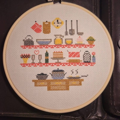 Cute Kitchen Cross Stitch Pattern PDF / Cozy Food Tea Bake Floral ...