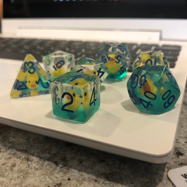 Ducky Dnd Dice Set Critical Role D20 Polyhedral Duck Dice Set for ...