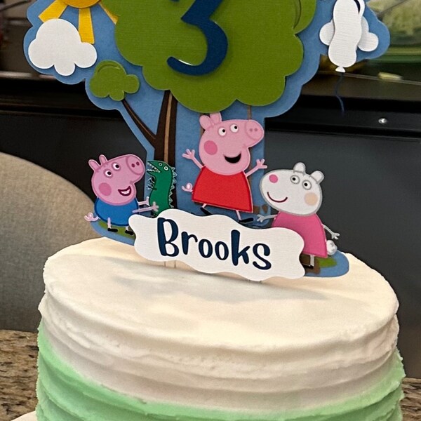 Pig Cake Topper, Custom Pig Cake Topper, Pig Birthday, Pig Party Decor ...