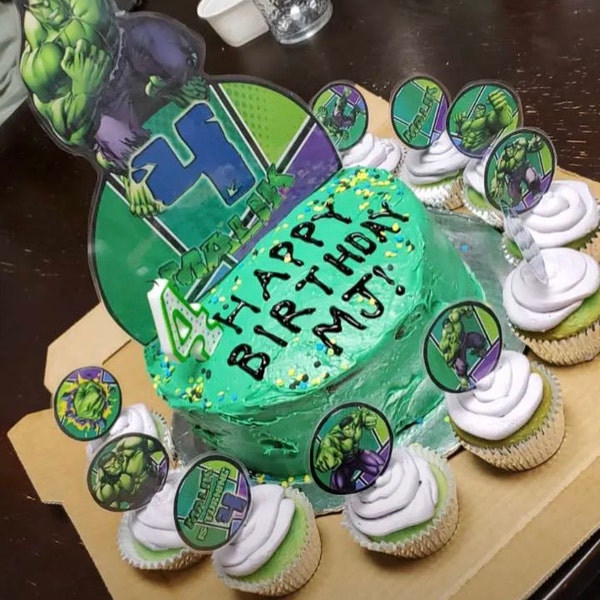 Hulk, Digital, Cupcake Toppers, Designs, Party, Birthday, Decoration ...