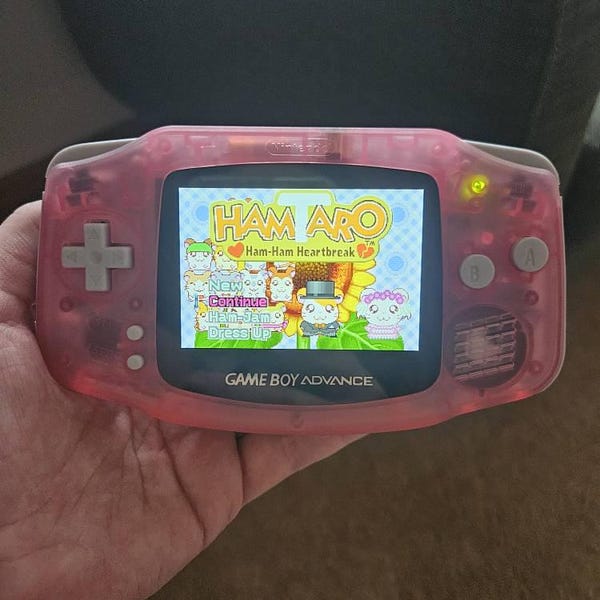 Fushia Pink Game Boy Advance GBA Console With Ips V5 Backlit LCD Mod ...