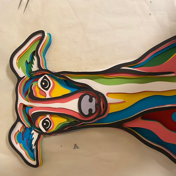 3D Dog Layered SVG/ Colorful Greyhound 3D SVG/ Whippet Dog Pop Art 3D ...