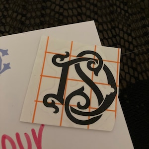 Two Letter Monogram Sticker, Couples Monogram, Custom Double Initials ...