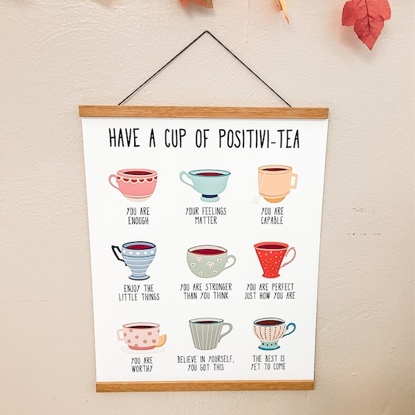 Positivi-tea Positivity Self Affirmation Print, Positive Self-talk ...
