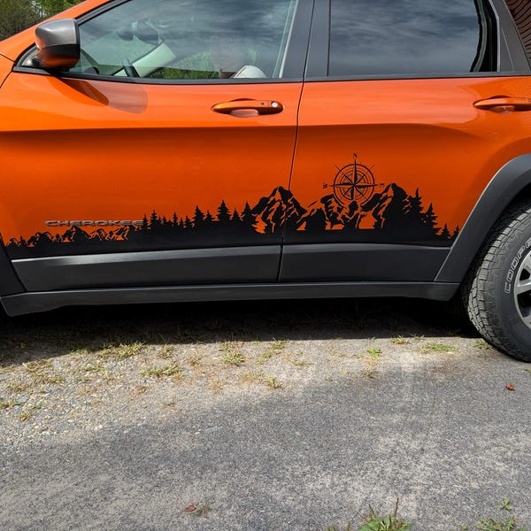 Pine Trees and Half Moon Vinyl Decal – Compatible With Highlander-style ...