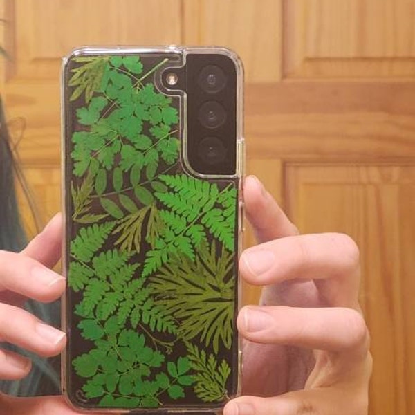 Pressed Flower Dried Leaf Fern Plant Phone Case, iPhone 16 Pro Max 15 ...