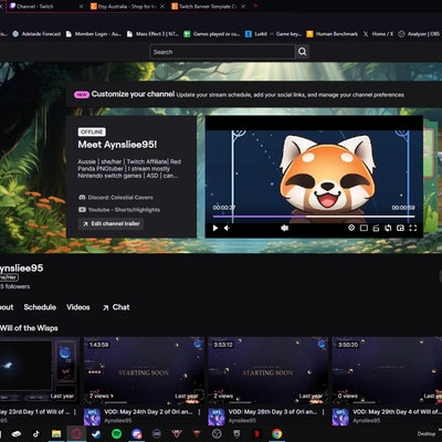Twitch Banner Template Dark Night Celestial Sky Editable Customizable ...