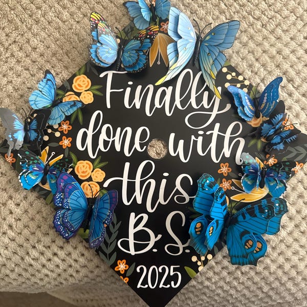 Personalized Grad Cap Topper Graduation Gift Tassel Custom Quote Grad ...