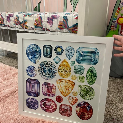 Set of 24 Gemstone Vinyl Stickers, Laptop Stickers, Gem Stickers ...