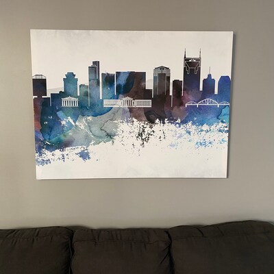 Seattle Skyline Canvas, Seattle Canvas Pastel Print, Seattle Canvas ...