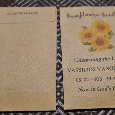 Funeral Seed Packets WILDFLOWER Seed Packets Remembrance Personalised ...