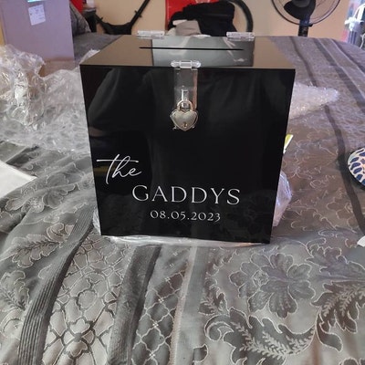 Minimal Personalized Name Card Box Wedding Acrylic Card Box - Etsy