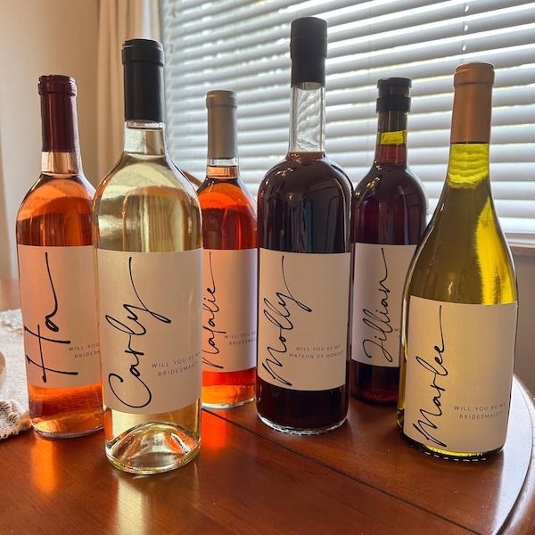 Bridesmaid and Maid of Honor Wine Labels, Will You Be My Bridesmaid ...