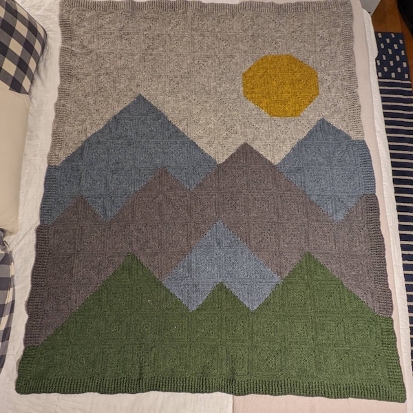 Crochet Blanket Pattern - Mountain Crochet Pattern - Etsy