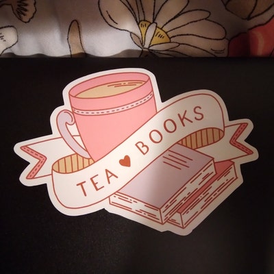 Tea/books Vinyl Sticker - Etsy