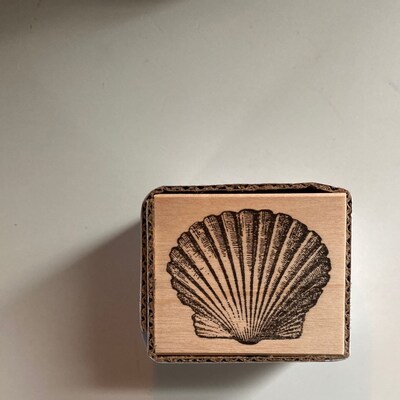 Scallop Shell Stamp Seashell Stamp Handmade by - Etsy