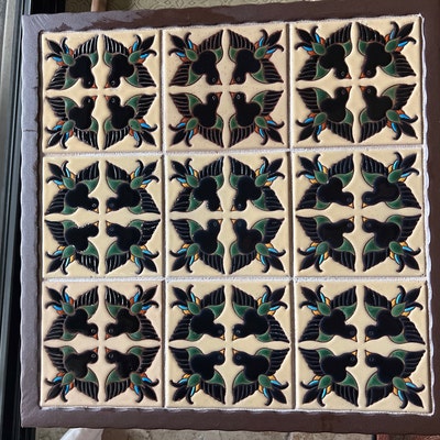 12x 24 Hand Painted Repeating Pattern Tile Mural Each Mural Consists of ...