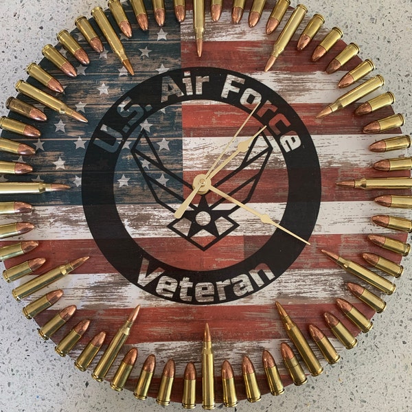 Original Patriotic Flag & Bullet Clock. the Ultimate Veteran Gift and ...