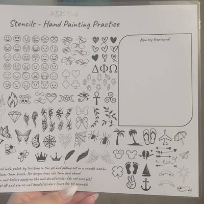 DIGITAL DOWNLOAD Stencils Hand Painting Practice Sheet - Etsy UK