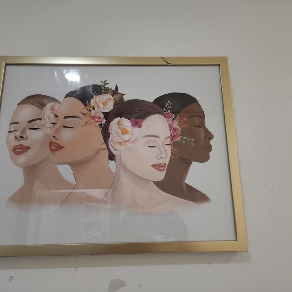 Women Art, Skin Tones Art, Esthetician Wall Art, Dermatology Art, Med ...