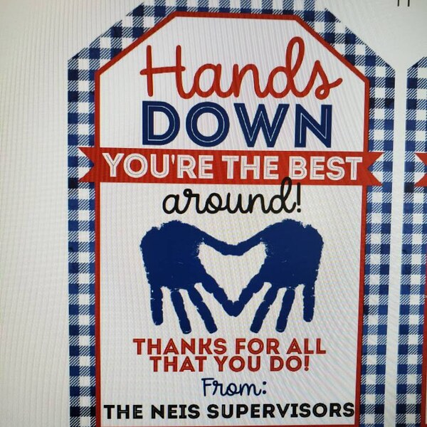 Editable Hands Down Gift Tag, Hands Down You're the Best Around, Nurse ...