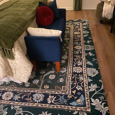 Mystical Deer Area Rug Cottagecore Room Decor William Morris Inspired ...