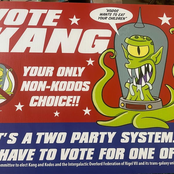 Vote Kang or Kodos Election Yard Sign - Etsy