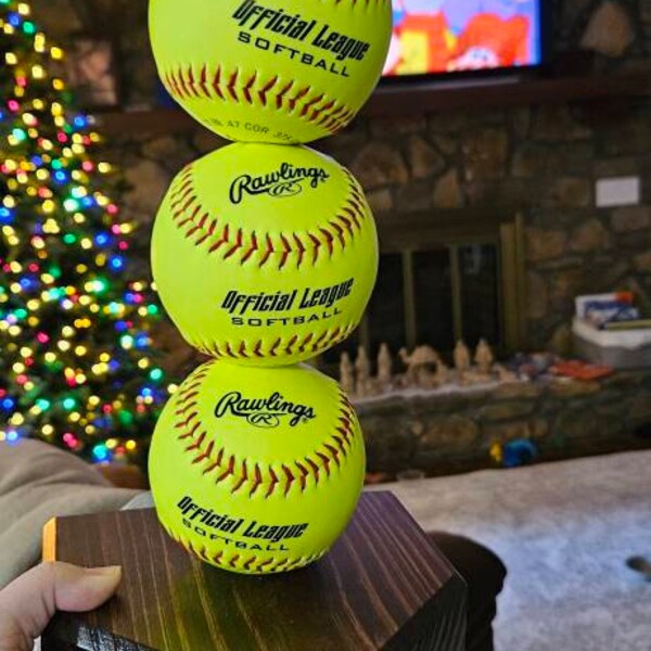 Softball Lamp. Made With Real Softballs. Yellow Balls. - Etsy