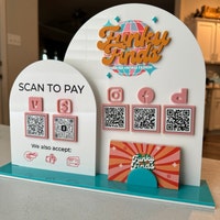 Acrylic Table Top Two Panel Display With QR Codes, Pricing & Business ...