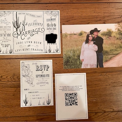 Vintage Western Wedding Invitation Suite Desert Southwest Invitation ...