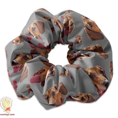 Personalized Dog Faces Scrunchie Hair Tie, Funny Dog Faces Scrunchy ...