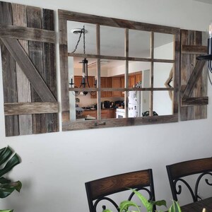 10 Pane Farmhouse Wall Decor Window Mirror Rustic Window - Etsy