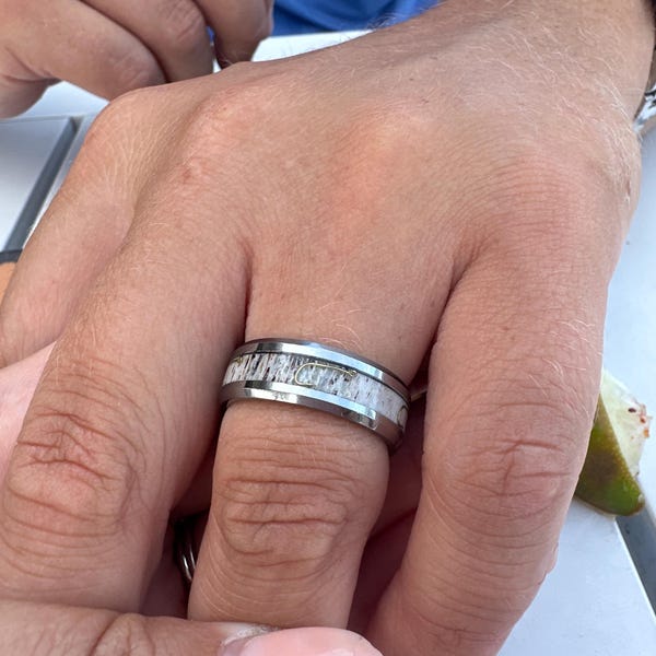 Fishing Ring, Antler Wedding Band, Fishing Hook Wedding Band - Etsy
