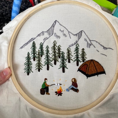 Camping Hand Embroidery Pattern Camping Trip PDF Instant Download - Etsy