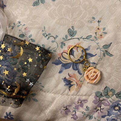 Miniature Food Cinnamon Roll Key Chain or Cell Phone Charm, Cute and ...