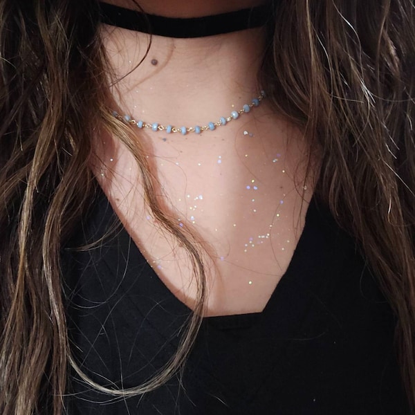 Green Raw Emerald Beaded Gemstone Choker Necklace Gold, Handmade Beaded ...